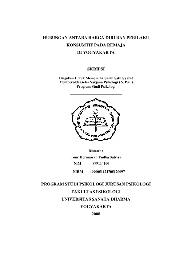 (PDF) Hubungan antara harga diri dan perilaku konsumtif pada remaja di Yogyakarta