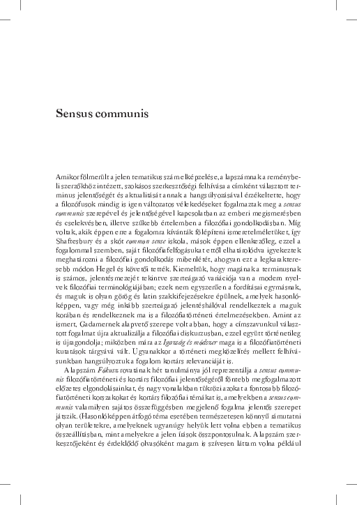 (PDF) Sensus communis