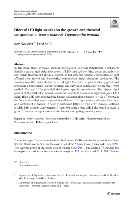 (PDF) Effect of LED light sources on the growth and chemical ...