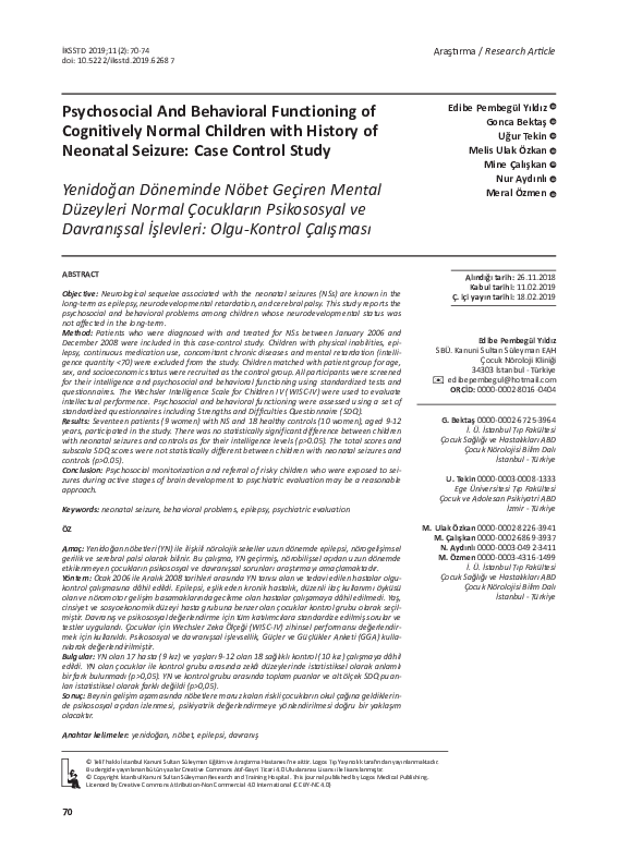 (PDF) Psychosocial And Behavioral Functioning of Cognitively Normal ...