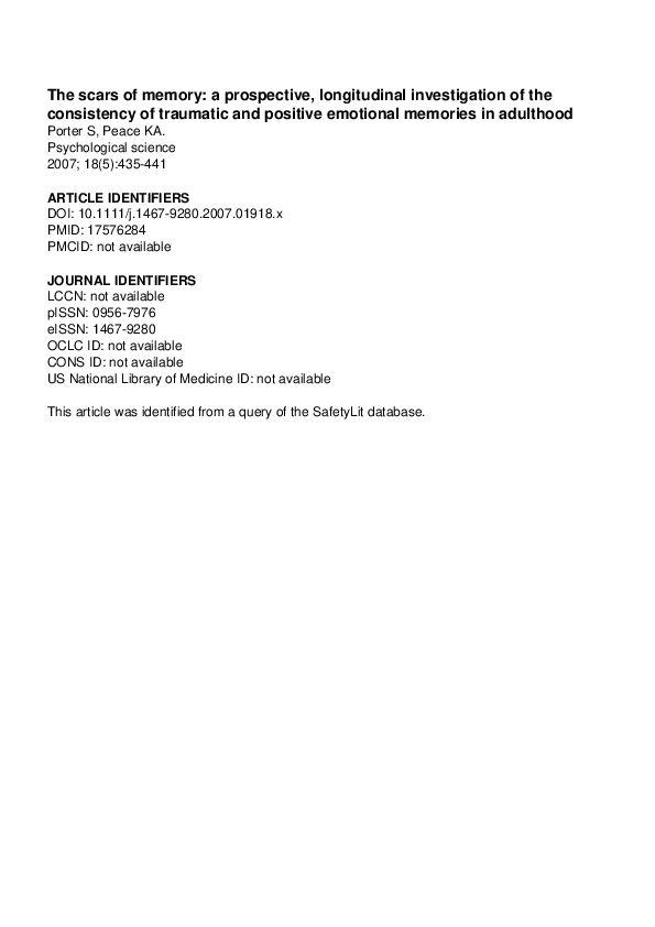 (PDF) The Scars of Memory