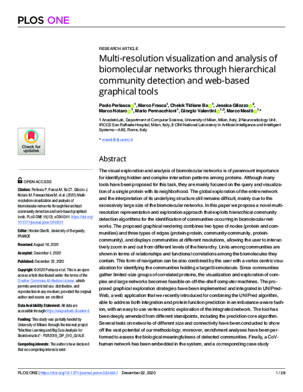 (PDF) Multi-resolution visualization and analysis of biomolecular networks through hierarchical ...