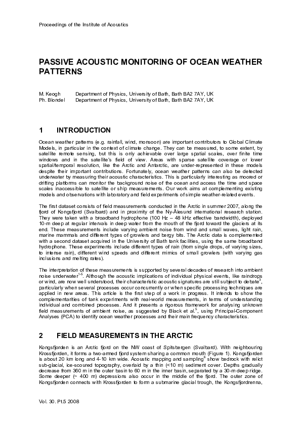 (PDF) Passive acoustic monitoring of ocean weather patterns