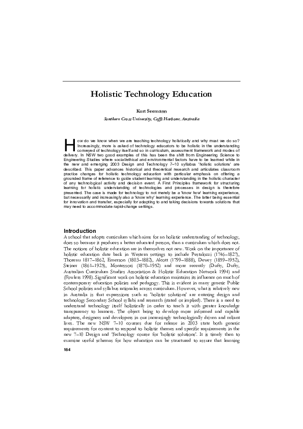 (PDF) Holistic technology education