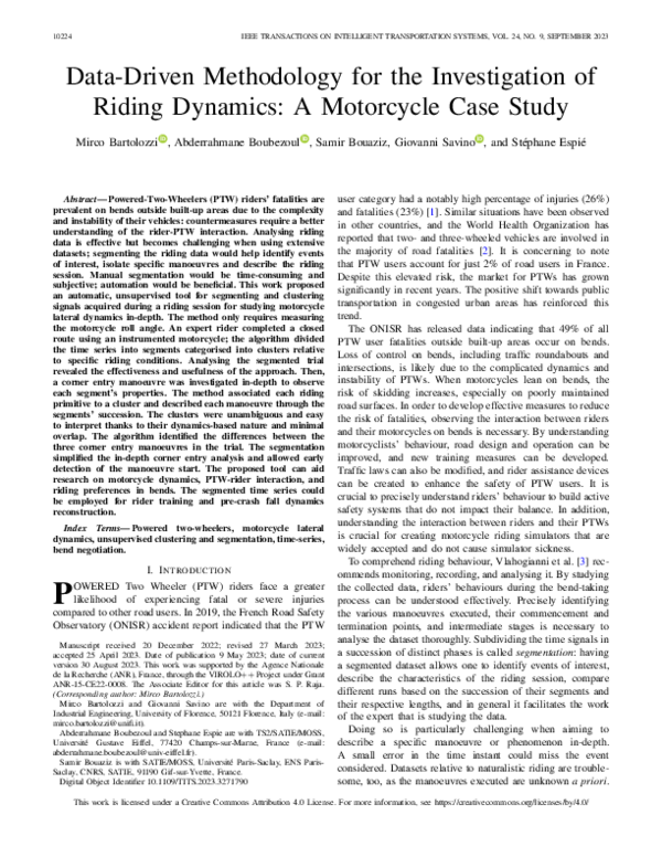 (PDF) Data-Driven Methodology for the Investigation of Riding Dynamics ...