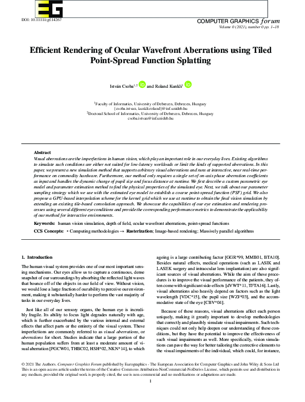 (PDF) Efficient Rendering of Ocular Wavefront Aberrations using Tiled Point‐Spread Function ...