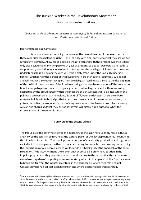 (DOC) The Russian Worker in the Revolutionary Movement