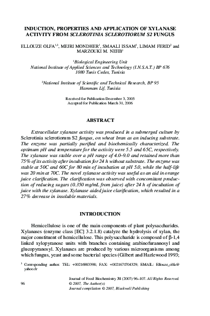 (PDF) Induction, Properties and Application of Xylanase Activity from ...