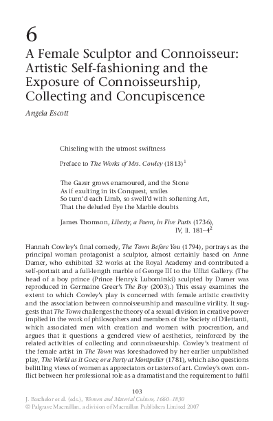 (PDF) A Female Sculptor and Connoisseur: Artistic Self-fashioning and ...