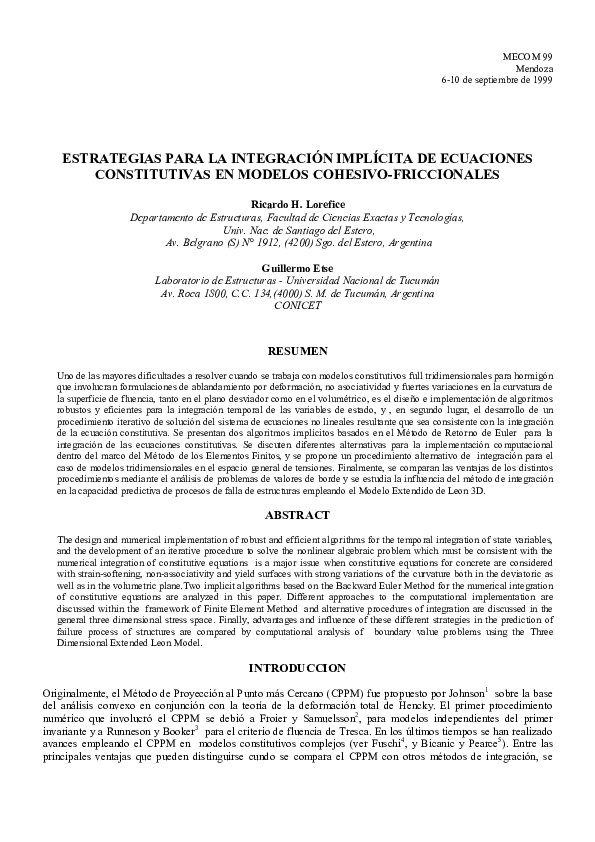 (PDF) Estrategias para la Integración Implícita de Ecuaciones ...