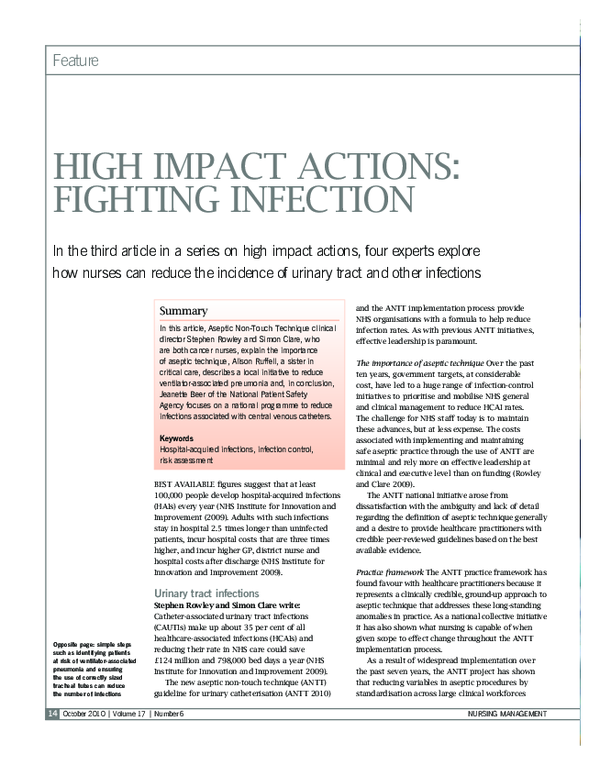 (PDF) High impact actions: fighting infection