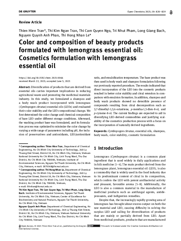 (PDF) Color and composition of beauty products formulated with ...