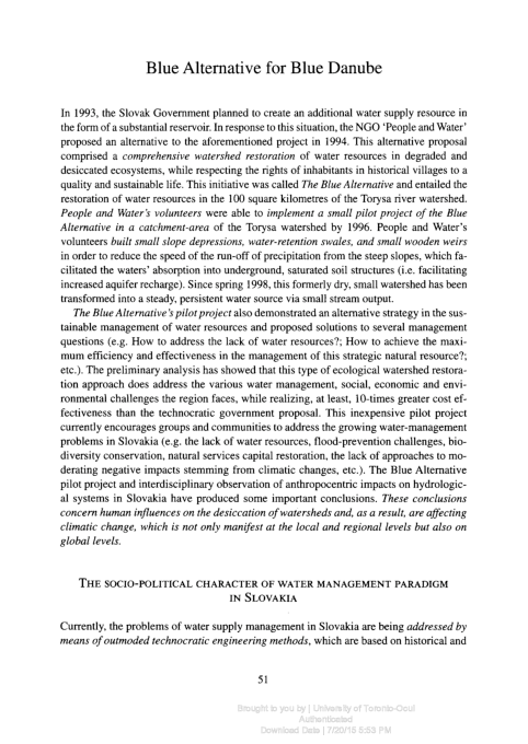 (PDF) Blue Alternative for Blue Danube