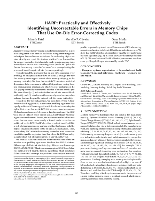 Pdf Enabling Effective Error Mitigation In Memory Chips That Use On Die Error Correcting Codes 4957