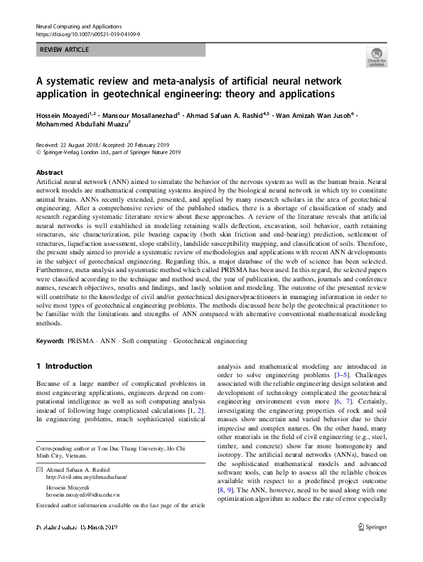 (PDF) A systematic review and meta-analysis of artificial neural network application in ...