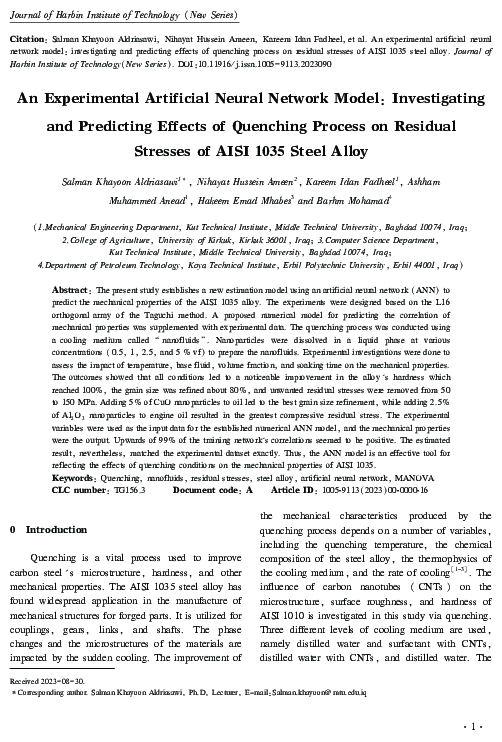 (PDF) An Experimental Artificial Neural Network Model: Investigating and Predicting Effects of ...