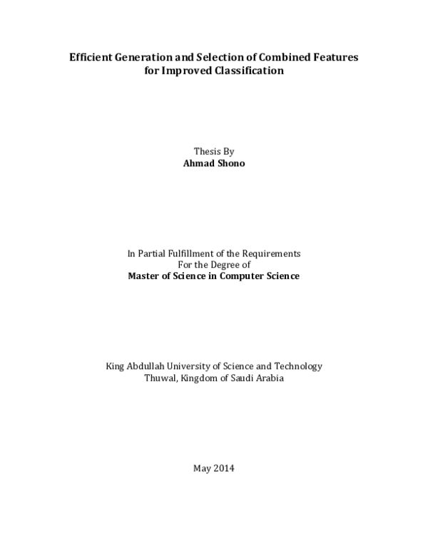 (PDF) Efficient Generation and Selection of Combined Features for Improved Classification ...