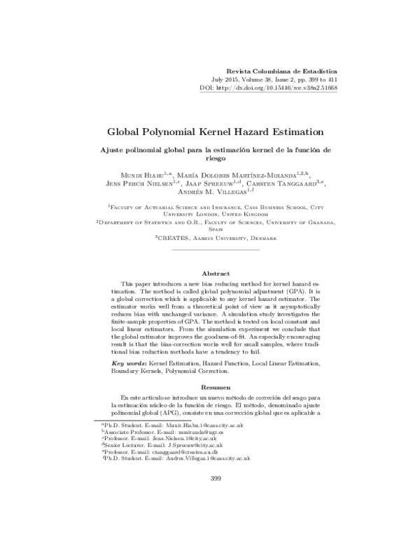 (PDF) Global Polynomial Kernel Hazard Estimation