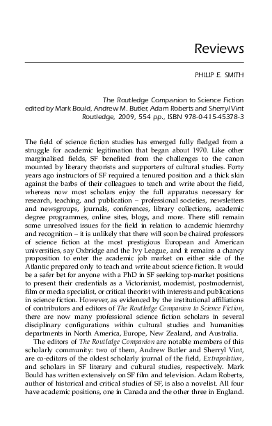(PDF) The Routledge Companion to Science Fiction edited by Mark Bould ...
