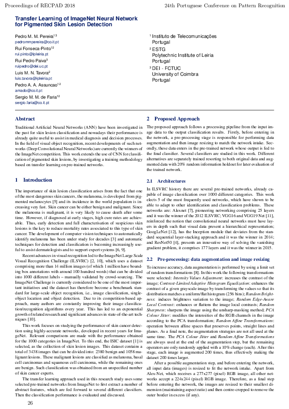 (PDF) Transfer Learning of ImageNet Neural Network for Pigmented Skin ...