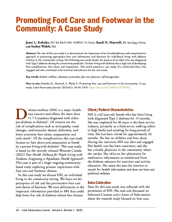 (PDF) Promoting Foot Care and Footwear in the Community: A Case Study