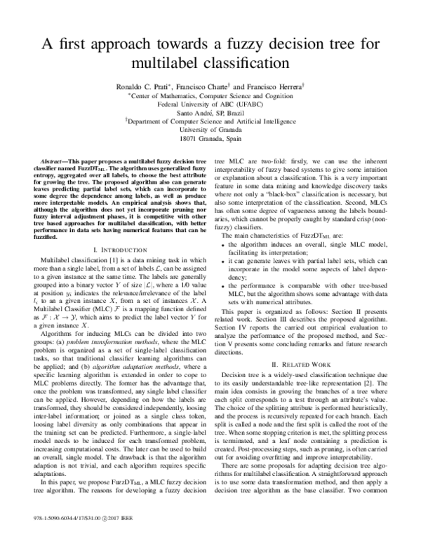 A First Approach Towards A Fuzzy Decision Tree For Multilabel