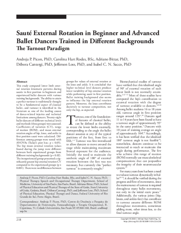 (PDF) Sauté External Rotation in Beginner and Advanced Ballet Dancers ...