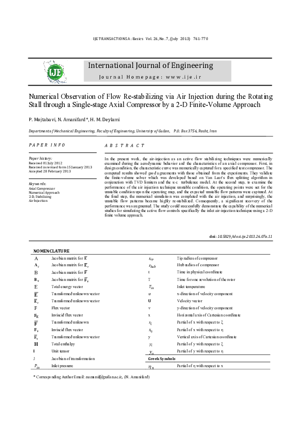 (PDF) Numerical Observation of Flow Re-stabilizing via Air Injection during the Rotating Stall ...