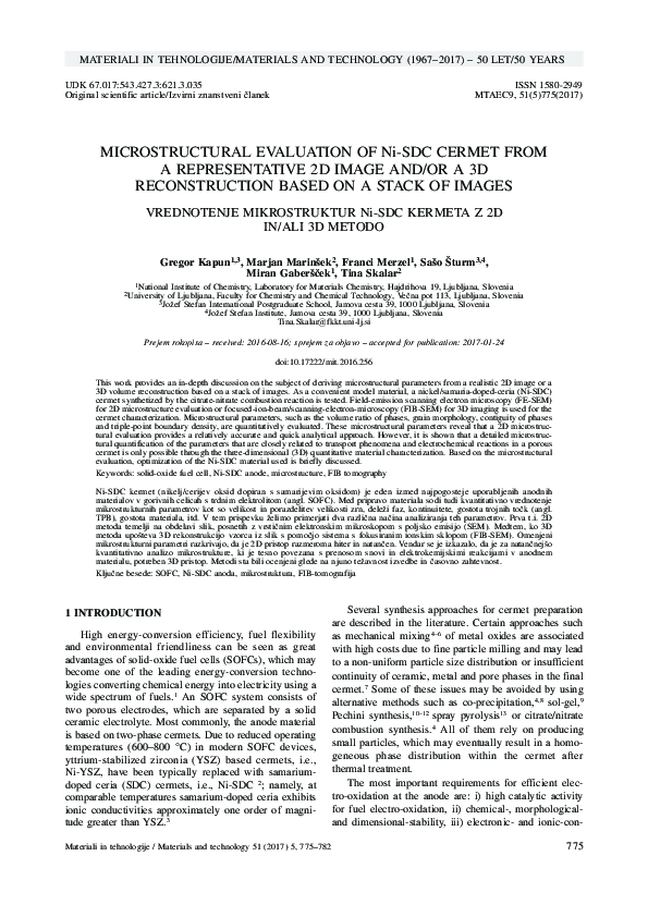 (PDF) Microstructural evaluation of Ni-SDC cermet from a representative ...