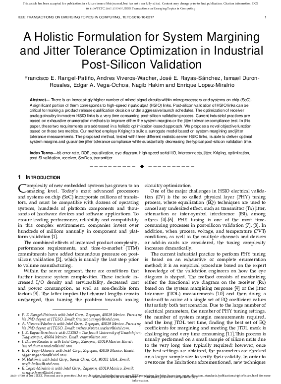 (PDF) A Holistic Formulation for System Margining and Jitter Tolerance Optimization in ...