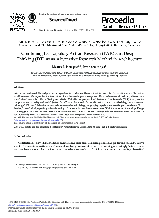 (PDF) Combining Participatory Action Research (PAR) and Design Thinking ...