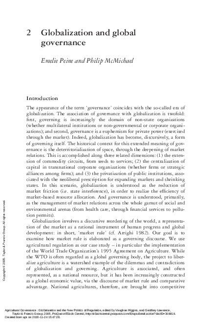 (PDF) Globalization and Global Governance