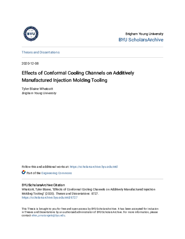 (PDF) Effects of Conformal Cooling Channels on Additively Manufactured ...