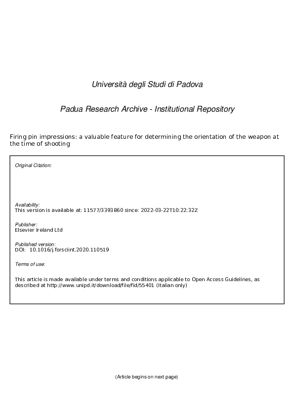 (PDF) Firing pin impressions: a valuable feature for determining the ...