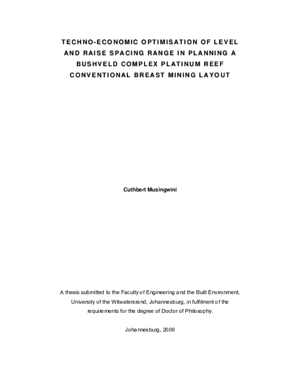 (PDF) Techno-economic optimisation of level and raise spacing range in ...