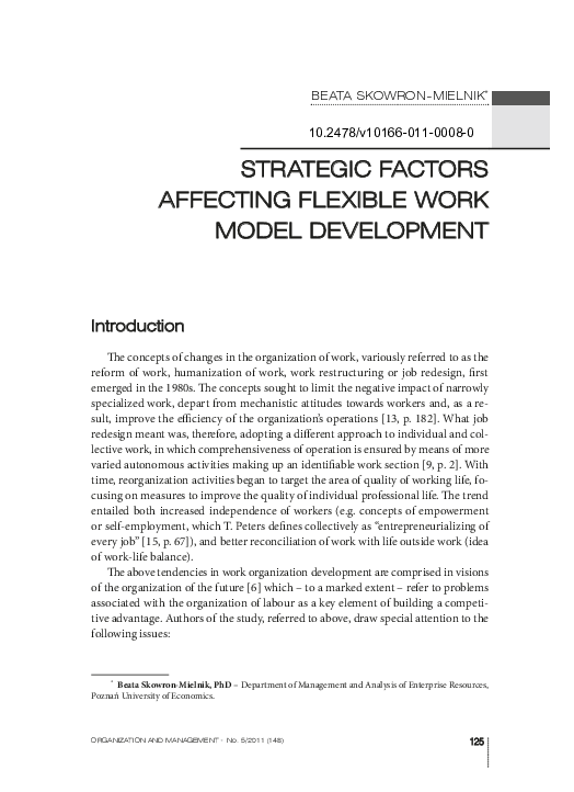 (PDF) Strategic Factors Affecting Flexible Work Model Development
