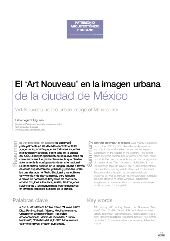 (PDF) El 'art nouveau' en la imagen urbana de la ciudad de México