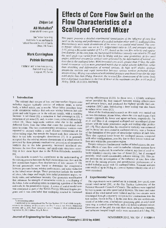 (PDF) Effects of Core Flow Swirl on Flow Characteristics of a Scalloped ...