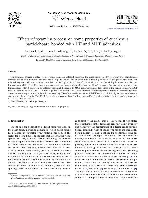 (PDF) Effects of steaming process on some properties of eucalyptus ...