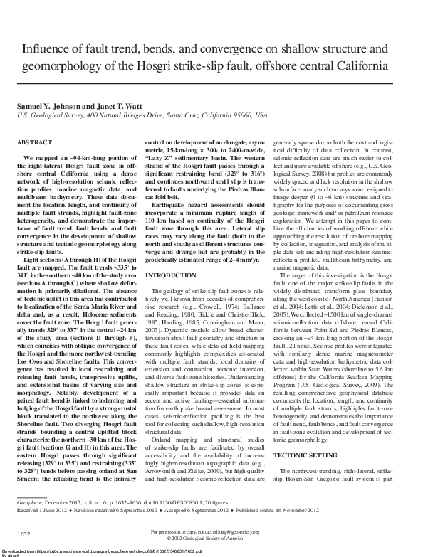 (PDF) Influence of fault trend, bends, and convergence on shallow ...