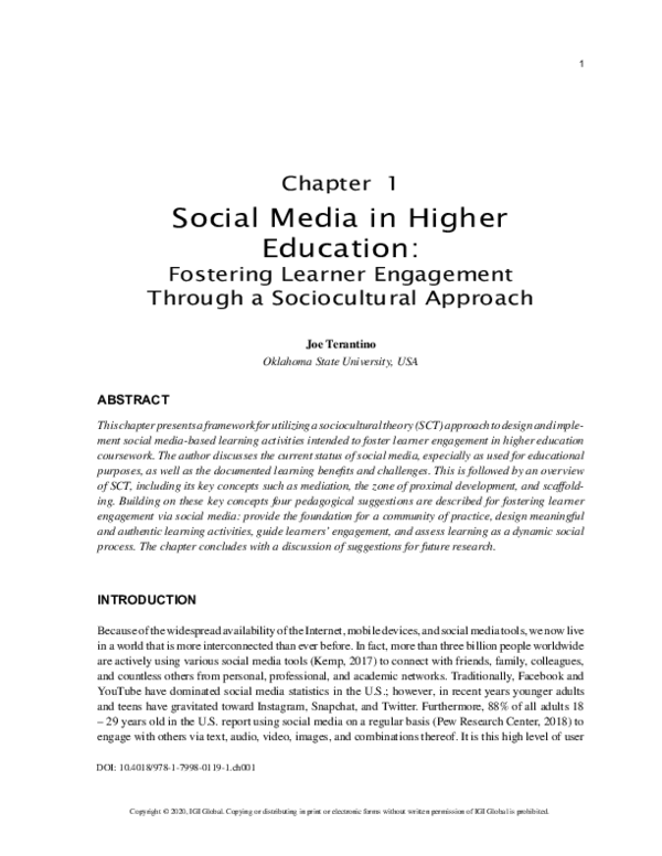 (PDF) Social Media in Higher Education