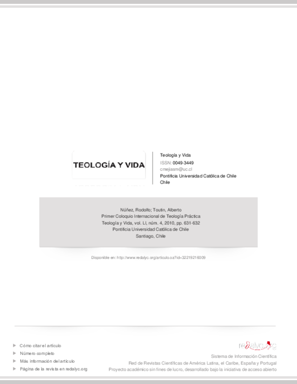 (PDF) Primer Coloquio Internacional de Teología Práctica