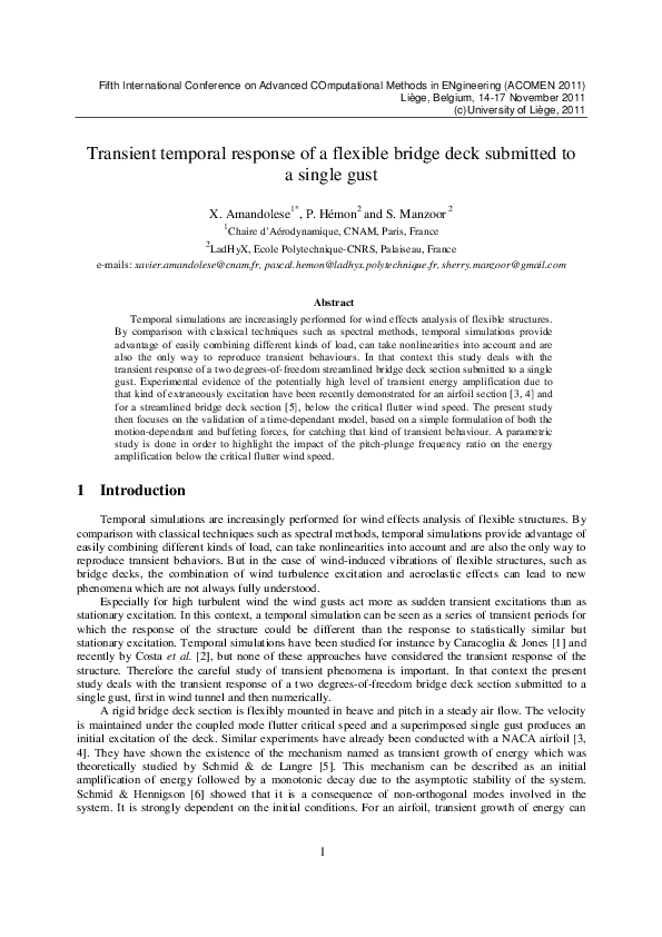 (PDF) Transient temporal response of a flexible bridge deck submitted ...