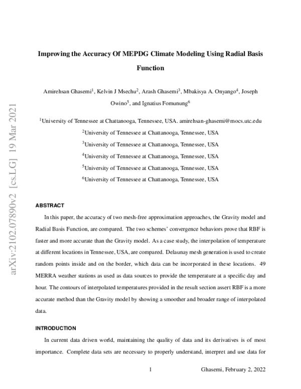 (PDF) Data Interpolation Accuracy Comparison: Gravity Model Versus Radial Basis Function
