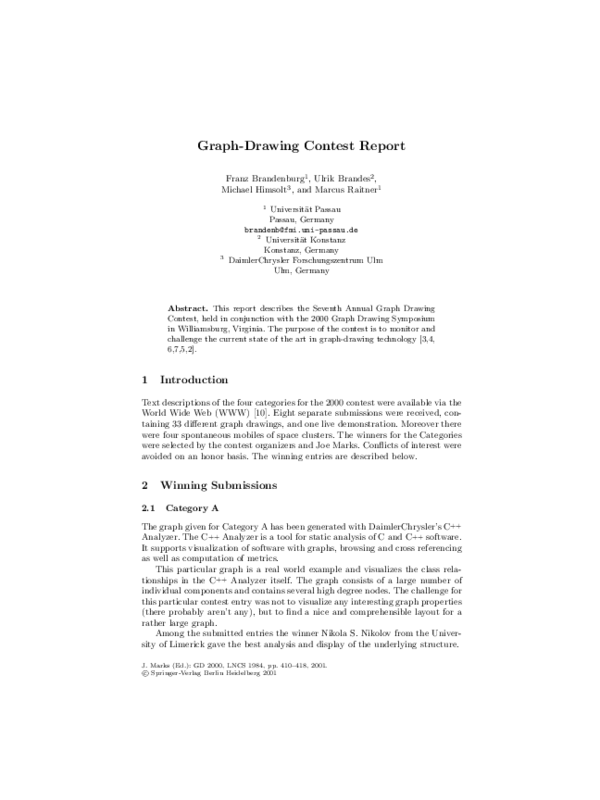 (PDF) Graph-Drawing Contest Report