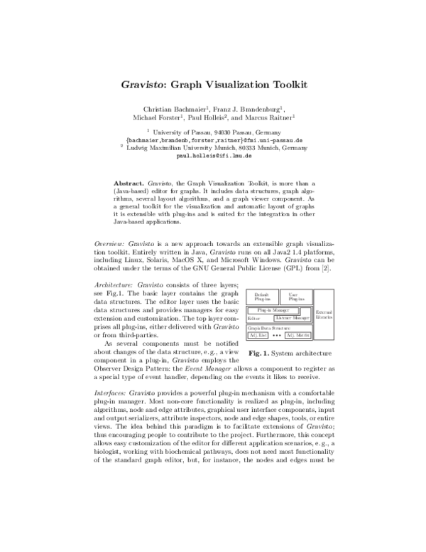 (PDF) Gravisto: Graph Visualization Toolkit