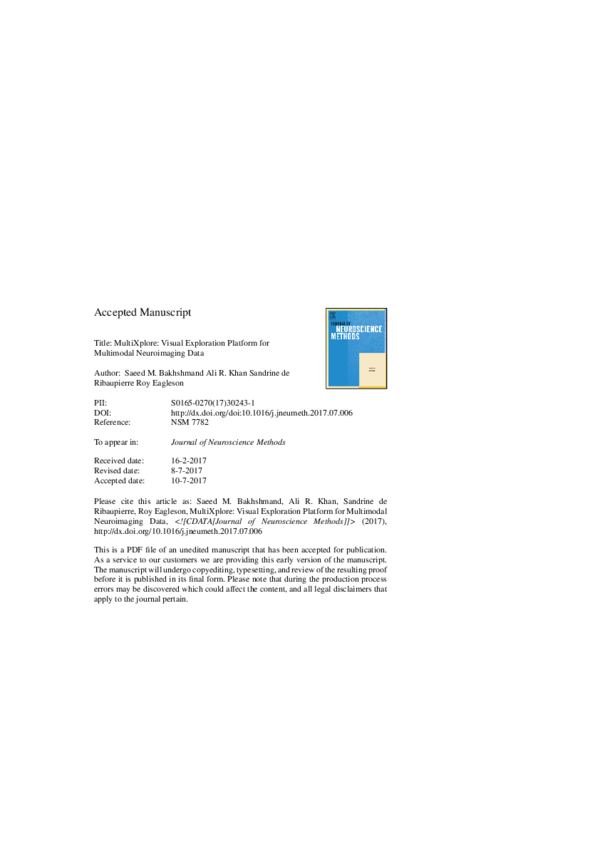 (PDF) MultiXplore: Visual exploration platform for multimodal neuroimaging data