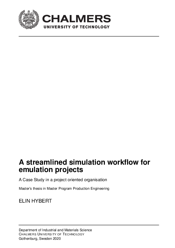 (PDF) A streamlined simulation workflow for emulation projects