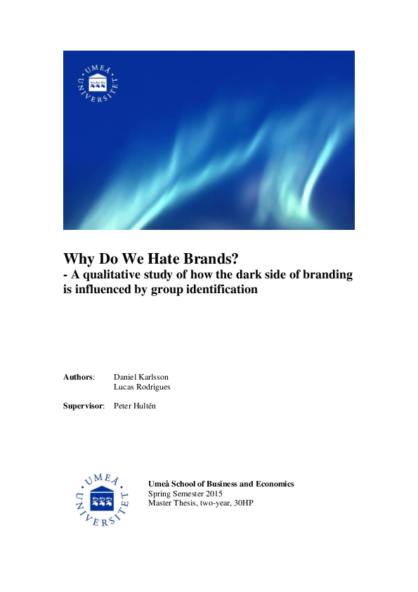 (PDF) Why Do We Hate Brands? : A qualitative study of how the dark side ...