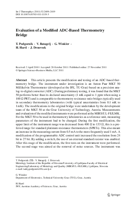 (PDF) Evaluation of a Modified ADC-Based Thermometry Bridge